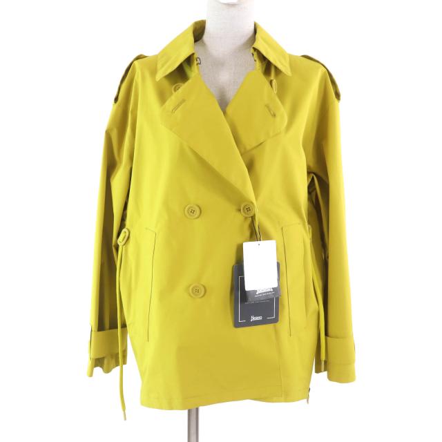 未使用品★Herno ヘルノ 2021年製 GA007DL ラミナー GORE-TEX ナイロンジャケット イエロー 42 伊製 正規品 レディース 定価163900円