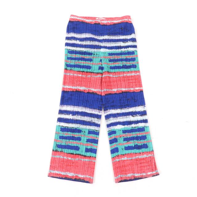 極美品★PLEATS PLEASE プリーツプリーズ イッセイミヤケ PP21-JF684 総柄 プリーツ パンツ マルチ 1 日本製 正規品 レディース