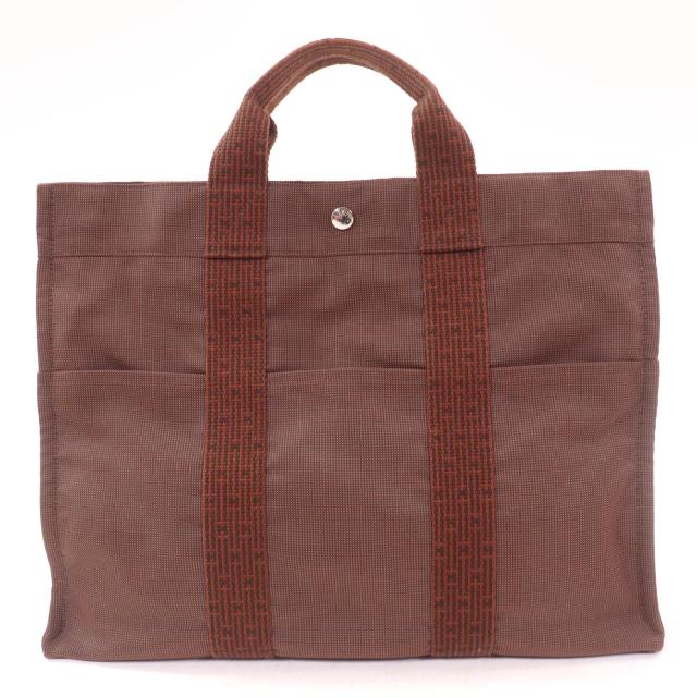 美品☆HERMES エルメス エールライン MM シルバー金具 カデナ・鍵付 トートバッグ ハンドバッグ ブラウン フランス製 レディース