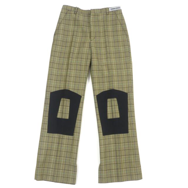 極美品▼TENDER PERSON テンダーパーソン 23SS GY-PT-4212 LEGGUARDS STRAIGHT SLACKS チェック柄 パンツ イエロー 3 日本製 正規品