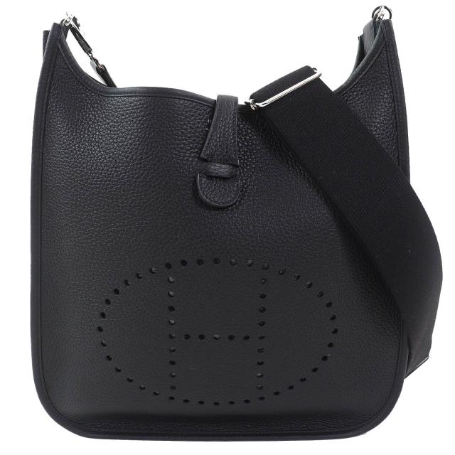 未使用品△HERMES エルメス H056277CK89 エブリン 3PM 29 トリヨンクレマンス シルバー金具 ショルダーバッグ ブラック W刻印 箱・袋付き