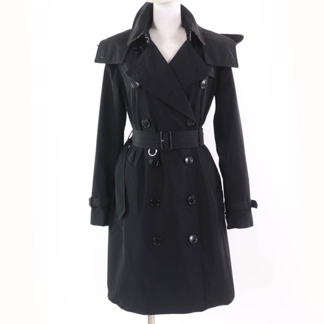 美品☆BURBERRY バーバリー 8006111 ケンジントン テタッチャブルフード ロゴボタン付 裏地ノバチェック柄 トレンチコート 38 正規品