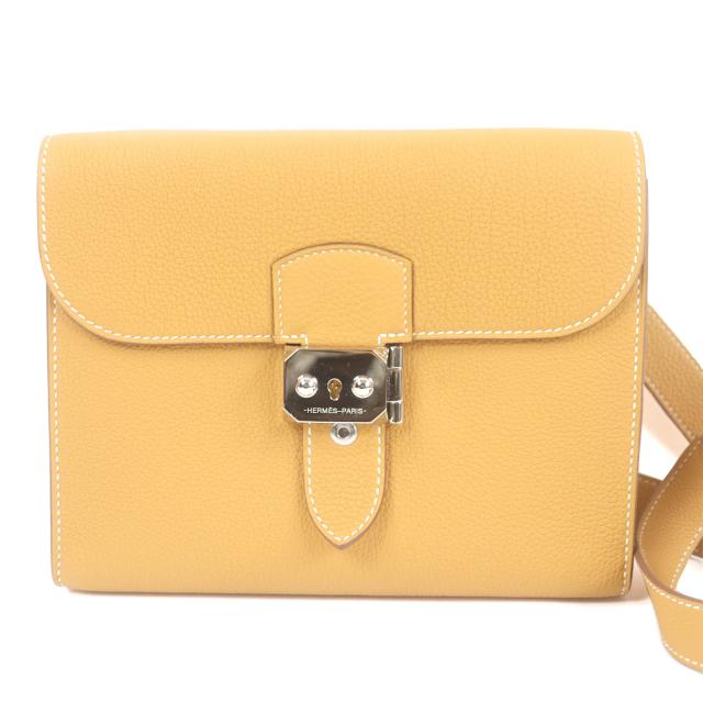 極美品□HERMES エルメス サックアデペッシュ 21 トゴ レザーショルダーバッグ ナチュラルサブレ W刻印 保存袋付き フランス製 メンズ