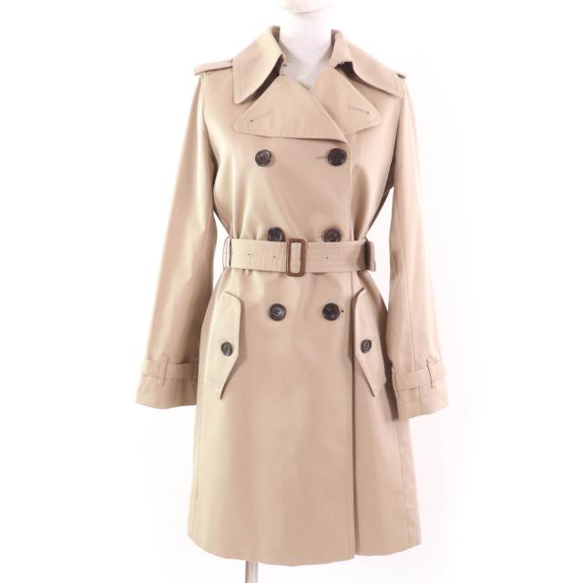 美品☆BURBERRY LONDON バーバリーロンドン ウールライナー付 裏地ノバチェック柄 トレンチコート ベージュ 38 日本製 正規品 レディース