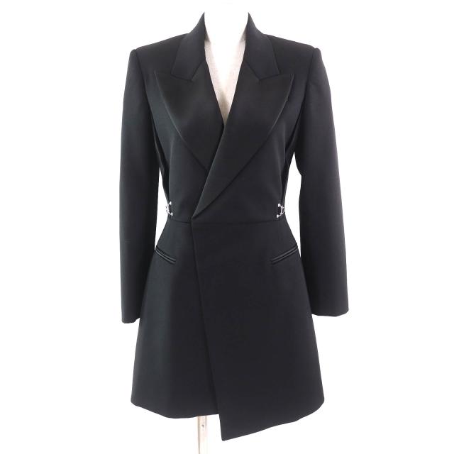 極美品△Alexander McQueen アレキサンダーマックイーン 2022年製 709972 ウール シルク ピークドラペル タキシードジャケット 36 正規品