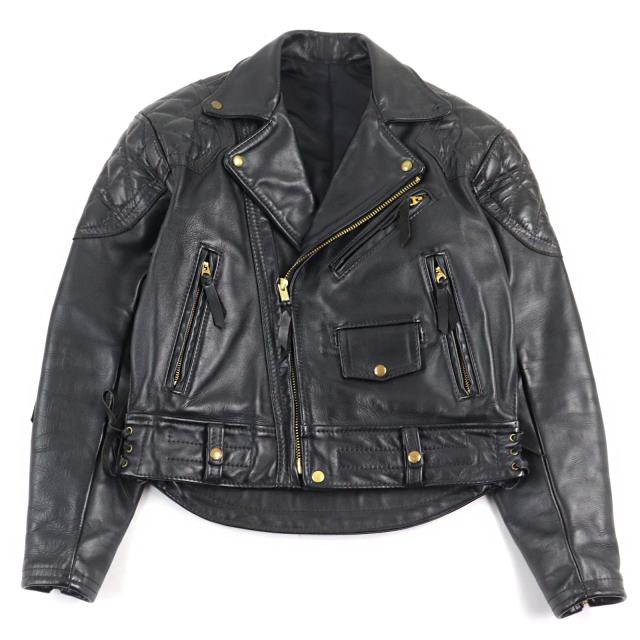 美品○LANGLITZ LEATHERS ラングリッツレザー コロンビア レザー SCARE CROW別注 TALONジップ ダブルライダースジャケット メンズM相当