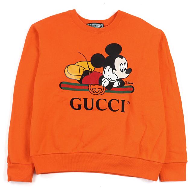 極美品○GUCCI×Disney  グッチ×ディズニー 469250 ミッキーマウスプリント インターロッキングG ウェブライン スウェット XS 正規 メンズ