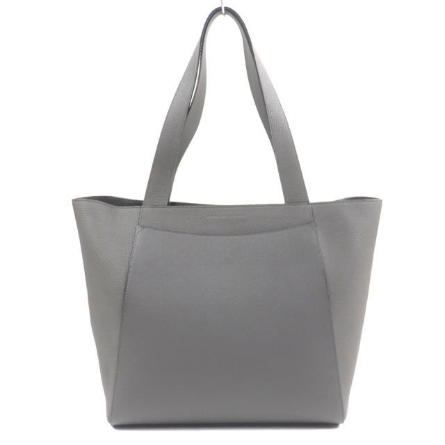 極美品▼BONAVENTURA ボナベンチュラ マヌエル シュリンクレザー ノブレッサレザー ロゴ トートバッグ チャコールグレー 定価260700円