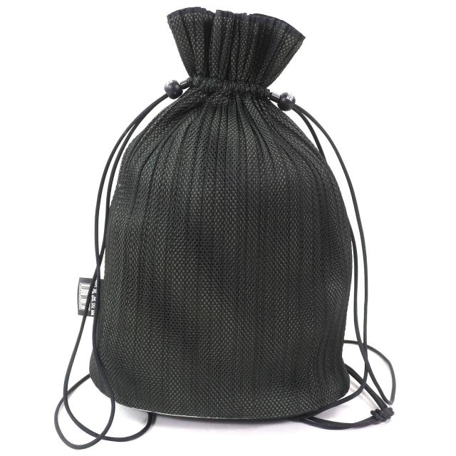 極美品△PLEATS PLEASE プリーツプリーズ イッセイミヤケ PP92-AG481 ロゴボタン メッシュ ナップサック リュック・デイパック 正規品
