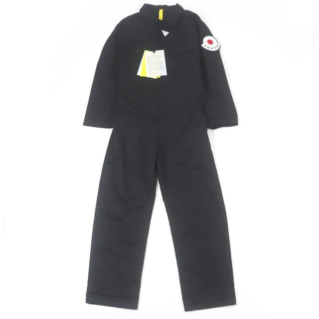 未使用品□MONCLER GENIUS モンクレール ジーニアス TUTA ロゴワッペン ジャンプスーツ ツナギ ブラック XS イタリア製 正規品 メンズ