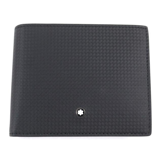 未使用品○MONTBLANC モンブラン 123948 Extreme 2.0 レザー ホワイトスター 総柄 二つ折り財布 ブラック メンズ