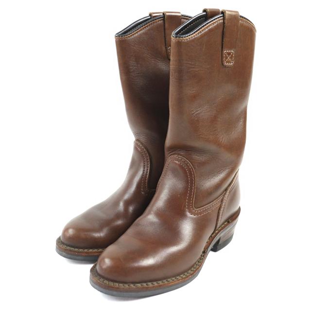 美品○WESCO ウエスコ Western Boss レザー ロゴ刻印 ウエスタンブーツ ブラウン 7 D 箱付き メンズ
