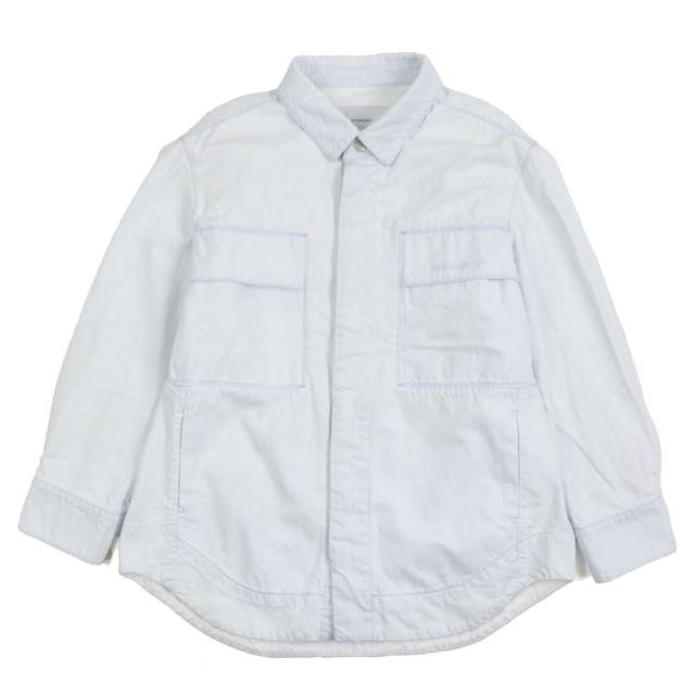 極美品▼OVERCOAT オーバーコート S24T06-FLBL 比翼仕立て ロゴ刺繍 カーゴポケット デニムシャツジャケット M 正規品 定価92400円