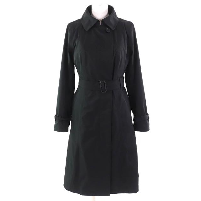 美品△MACKINTOSH LONDON マッキントッシュ ロンドン ロゴボタン ウールライナー・ベルト付 ロングコート ブラック 38 正規品 レディース