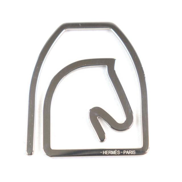 美品○HERMES エルメス Z4140 エケストル ロゴ刻印 ホース 馬型 札ばさみ ビルクリップ マネークリップ シルバー フランス製