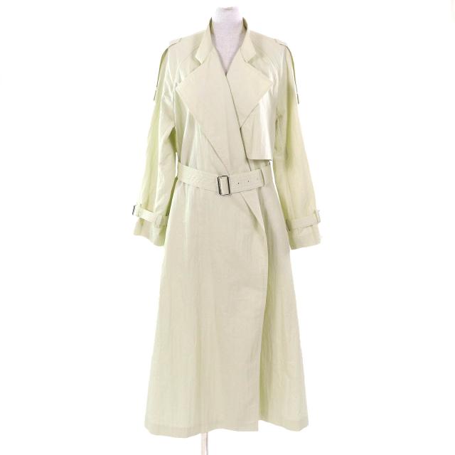 未使用品△ebure エブール 3510200032 ベルト付き リンクルコットン スタンドノーカラー トレンチコート 38 正規品 定価121000円