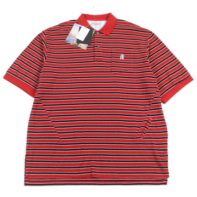 未使用品○UNDERCOVER アンダーカバー US1C4802 the Shepherd ロゴ刺繍 ボーダー柄 鹿の子地 ビッグポロ 半袖ポロシャツ 4 正規品 メンズ
