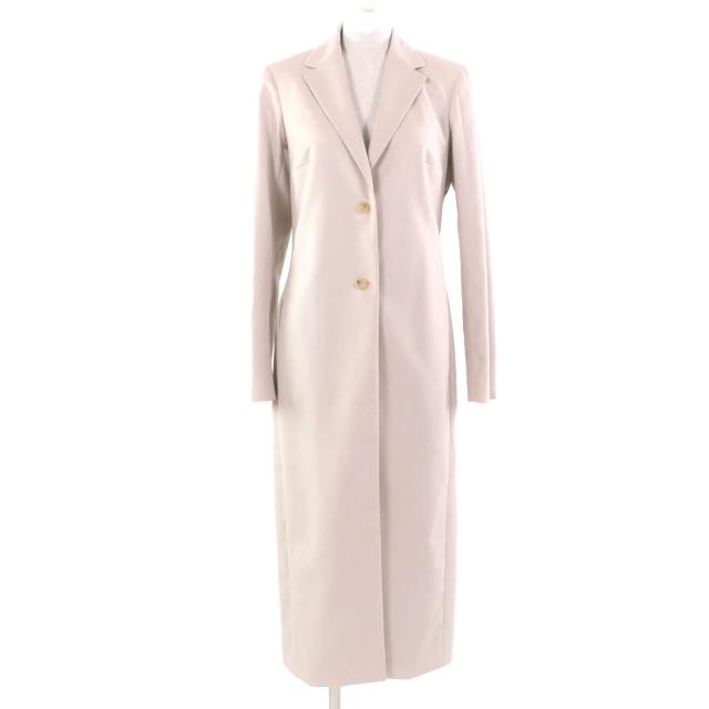 極美品★THE ROW ザロウ M130 ロング丈 バージンウール コート アウター ピンクベージュ 2 USA製 正規品 レディース