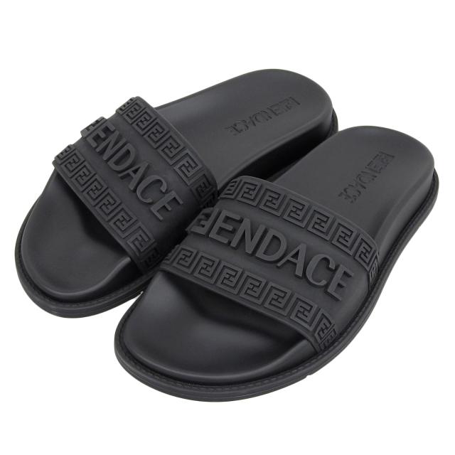 未使用品▲FENDACE フェンダーチェ 8X8340 フェンディ ヴェルサーチ ラバーサンダル ブラック 36 箱・保存袋付き イタリア製 レディース
