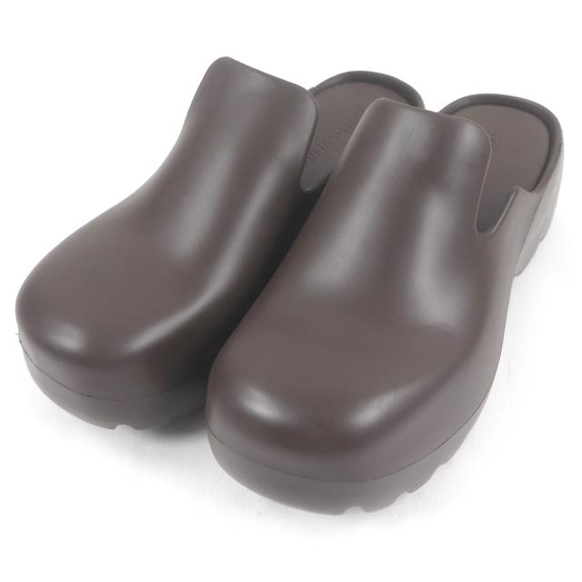 未使用品□BOTTEGAVENETA ボッテガヴェネタ 690102 FLASH PUMP クロッグサンダル フラットシューズ ブラウン 43 保存袋付き イタリア製