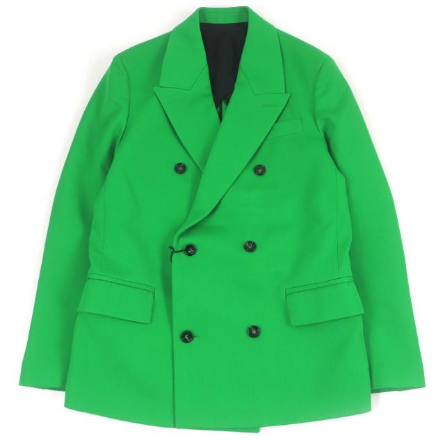 未使用品□BOTTEGAVENETA ボッテガヴェネタ 21AW 668570 オーバーサイズド ダブルブレストジャケット グリーン 44 イタリア製 正規品