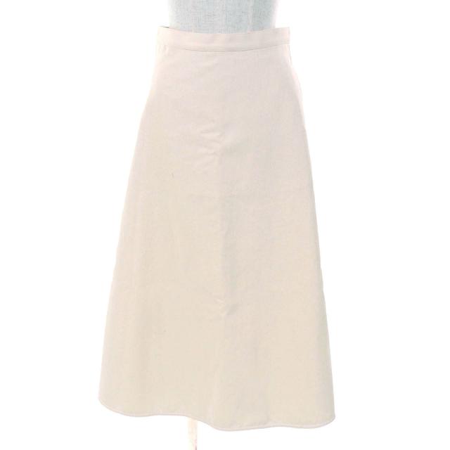 極美品△MONCLER モンクレール 23SS I10932D00016 SKIRT コットン100％ ロゴ バックジップ ロング フレアスカート アイボリー 38 正規品