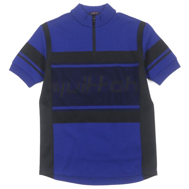 極美品▼LOUIS VUITTON ルイヴィトン 19AW ジャガードサイクリング ショートスリーブ ハーフジップ  Tシャツ 半袖ニット S 正規品 メンズ
