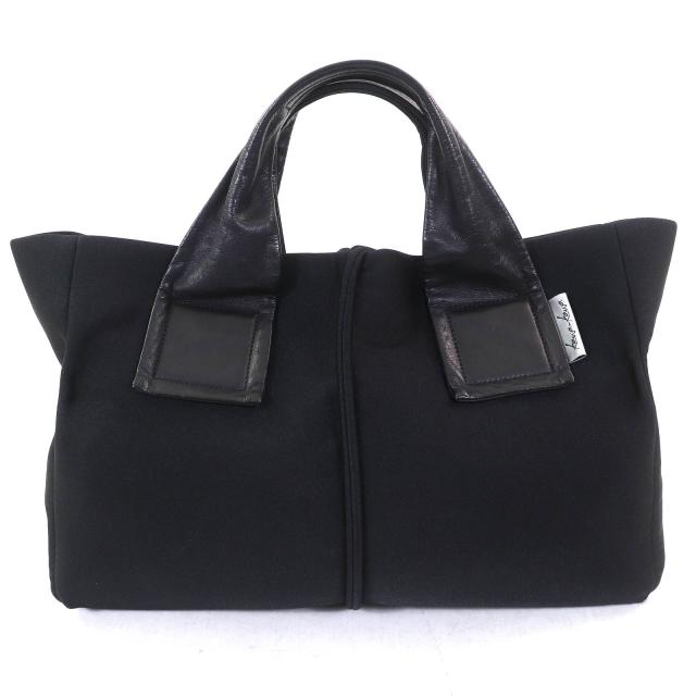 美品△kawa-kawa カワカワ  ear PAPILLONNER イアパピヨネ別注 レザー使い WET トートバッグ ブラック 日本製 レディース