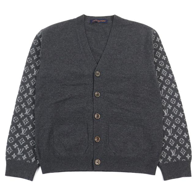 極美品○LOUIS VUITTON ルイヴィトン 23SS 1AATLY モノグラムミックス カシミヤカーディガン ジャカード織り S 正規品 メンズ