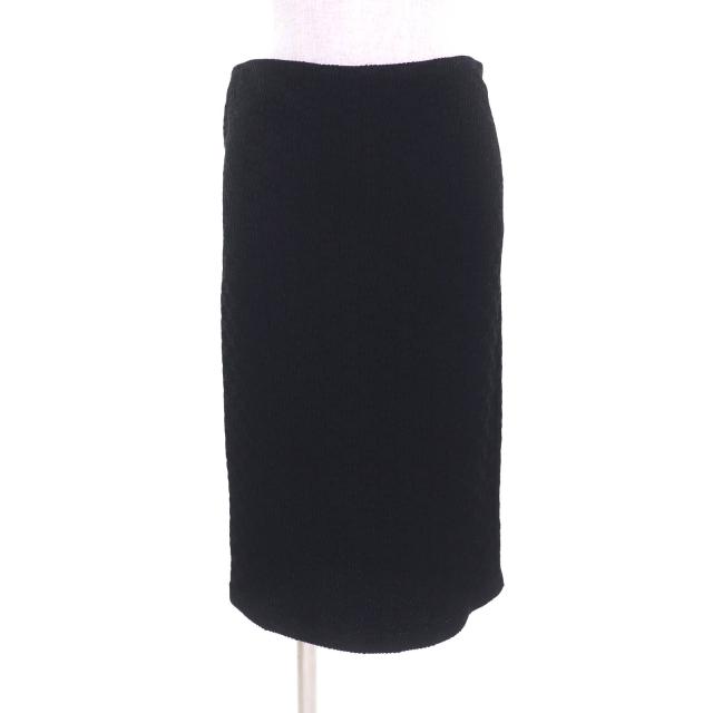 極美品★GUCCI グッチ 771291 GG柄 膝丈 タイトスカート ボトムス ブラック 36 ハンガー付き イタリア製 正規品 レディース