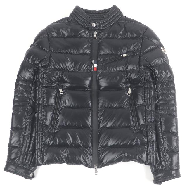 極美品□MONCLER モンクレール 21-22AW BAUNARD GIUBBOTTO ロゴワッペン スタンドカラー ダウンジャケット ブラック 0 正規品　メンズ