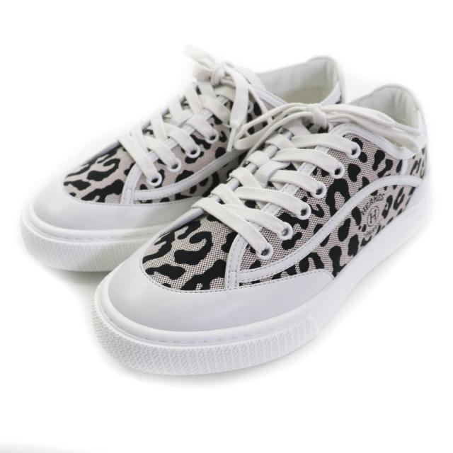 未使用品★エルメス A3043714 ゲット トワルHアンプリメ カーフレザー ホワイト×プリュノワール スニーカー 36 箱・袋付 定価139700円