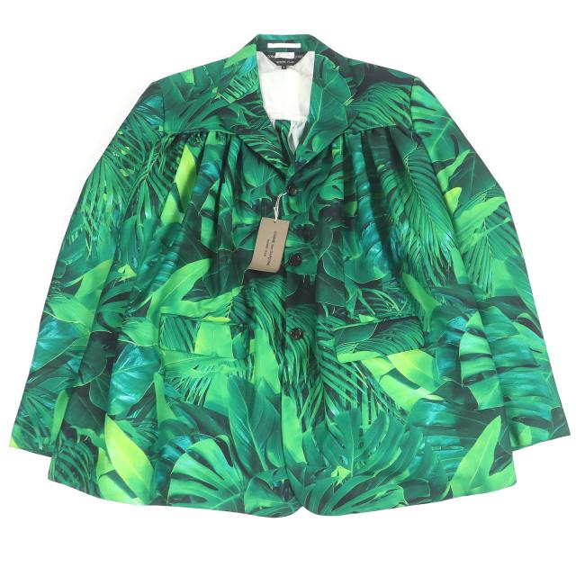 未使用品□COMME des GARCONS HOMME PLUS コムデギャルソンオムプリュス 24SS PM-J026 総柄 ギャザージャケット S 日本製 定価231000円