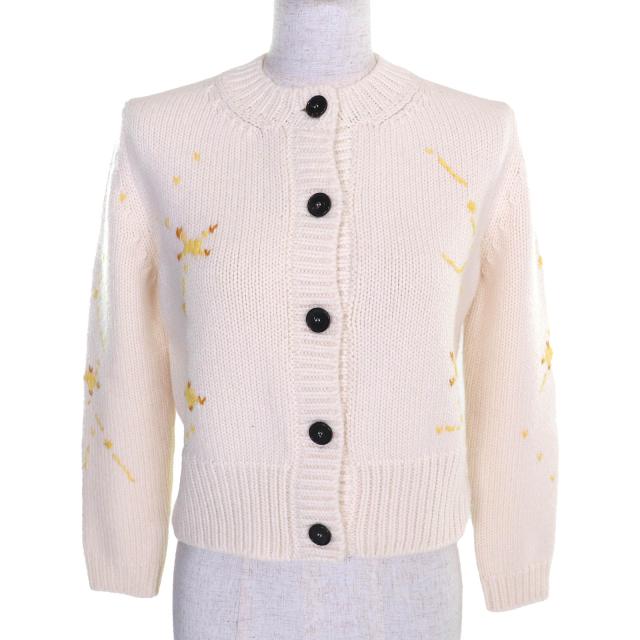 極美品△Christian Dior クリスチャンディオール 22AW 244G52LN320 ウール カシミヤ Pixel Zodiac 獅子座 カーディガン 38 正規品 伊製