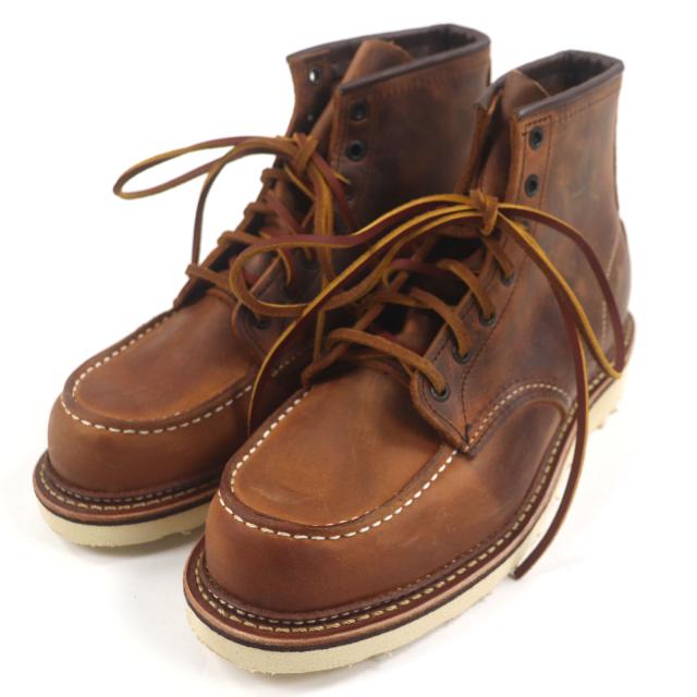 未使用品▼レッドウィング 1907 6インチ クラシックモック レザー カッパー(ラフ&タフ) ヴィンテージ加工 ショートブーツ ブラウン 26.5