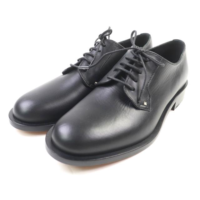 未使用品★Valentino Garavani ヴァレンティノガラヴァーニ ロックスタッズ付 レースアップ レザーシューズ ブラック 37 伊製 レディース