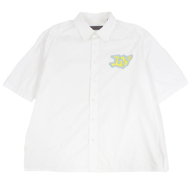 美品□LOUIS VUITTON ルイヴィトン 22AW LV SEボックスシルエット ショートスリーブ 半袖シャツ ホワイト XXL フランス製 正規品 メンズ