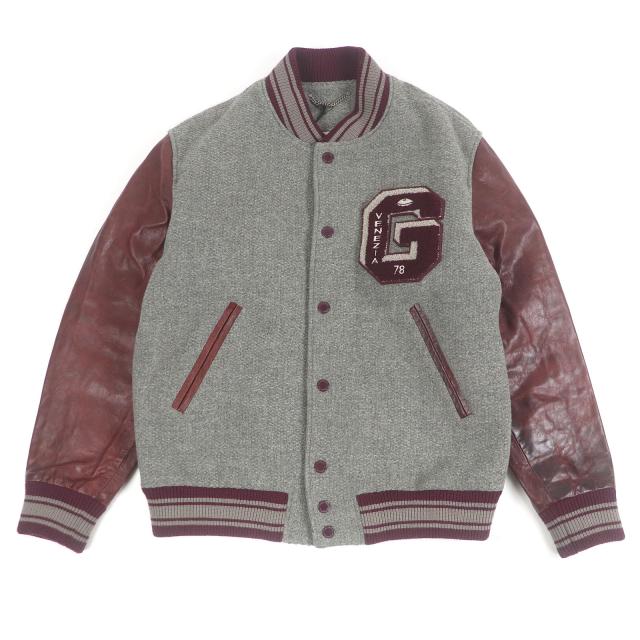 未使用品□GOLDEN  ゴールデングース 24AW GMP00834 ボンバージャケット メランジグレー ワインレッド 48 イタリア製 定価192000円