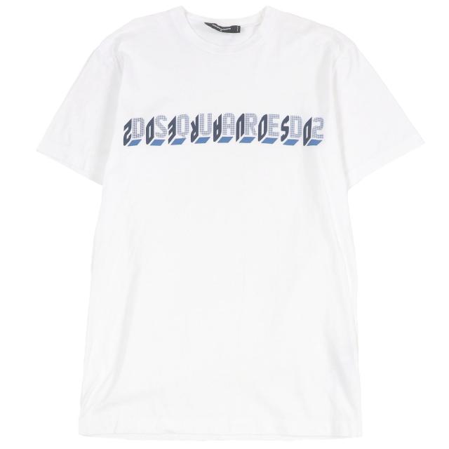 美品□DSQUARED2 ディースクエアード 2021年製 S74GD0861 コットン100％ クルーネック カットソー 半袖Ｔシャツ S イタリア製 正規品