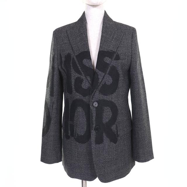 極美品△Christian Dior クリスチャンディオール 24AW 451V18P1186 Miss Dior Graffiti エンドオンエンド ジャケット 40 ランウェイ着用