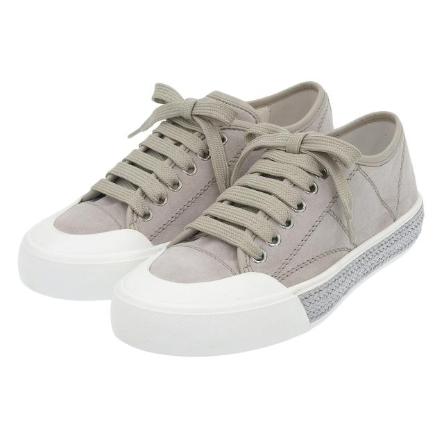 未使用品▲TOD’S トッズ XXW26A0T642CM9C415 スウェードレザー ローカットスニーカー グレー 35 保存袋付き イタリア製 レディース