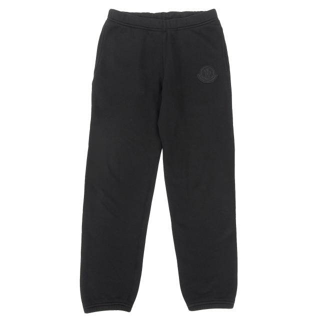 極美品▲MONCLER GENIUS 2 モンクレール ジーニアス 2 2021年製 デカロゴワッペン スウェット パンツ ブラック XS イタリア製 メンズ