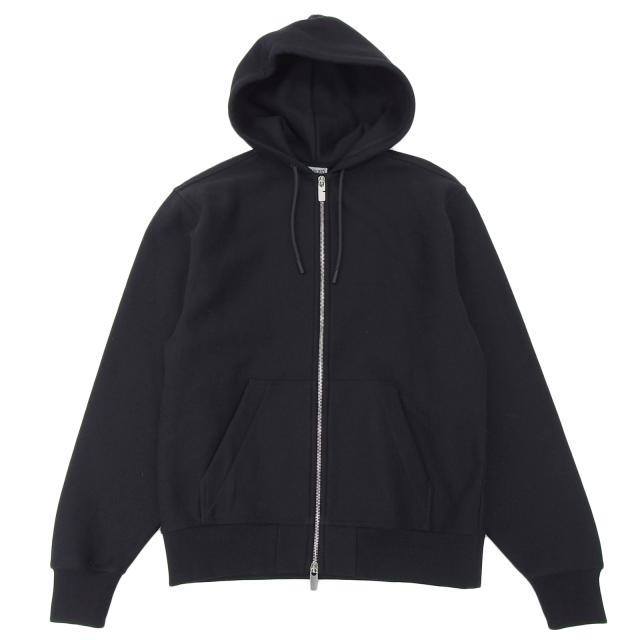 未使用品▲BURBERRY バーバリー 8099928 コットン バックロゴ入り Zip Up フーディ パーカー ブラック M 正規品 メンズ