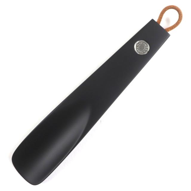 極美品▼HERMES エルメス 052052ZH シルバーセリエボタン レザー使い ウッド 木製 シューホーン 靴ベラ 箱・保存袋付 仏製 メンズ