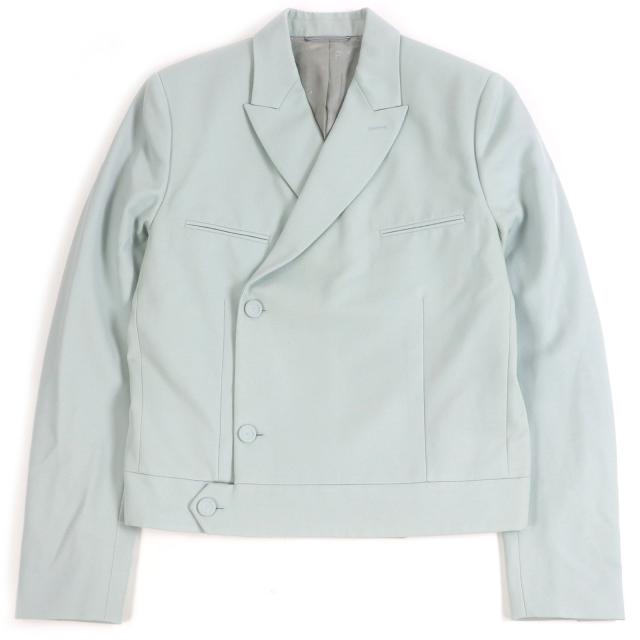 極美品□DIOR ディオール オム 283C255A5180 ウール100% ピークドラペル ジャケット ライトグリーン 50 イタリア製 正規品 メンズ
