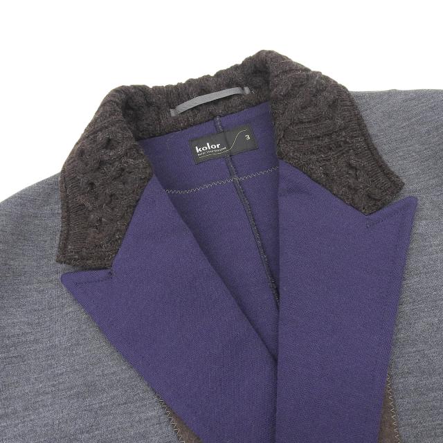 極美品△kolor カラー 22WCM-J07201 襟切り替えデザイン ダンボール