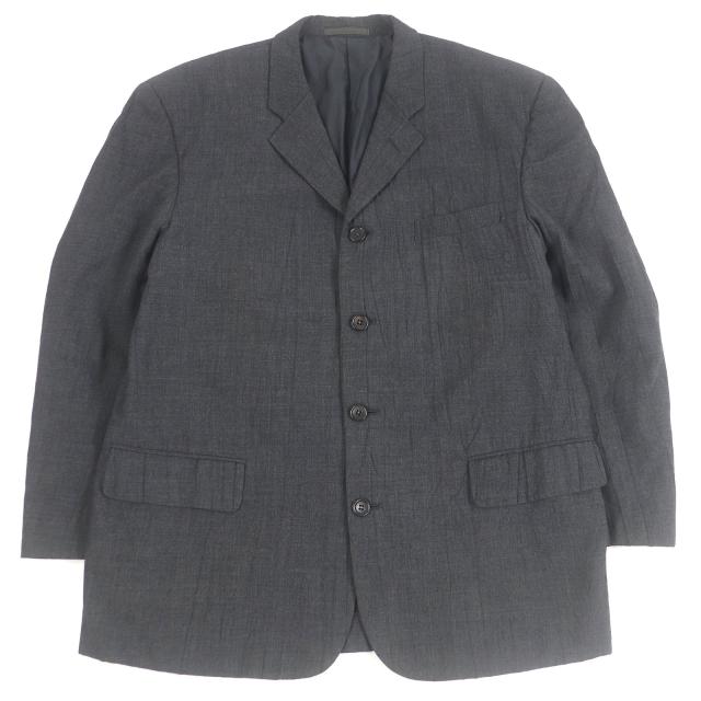 極美品□コムデギャルソンオム ヴィンテージ 96AWアーカイブ シワ加工 シングル テーラードジャケット チャコール S 日本製 正規品
