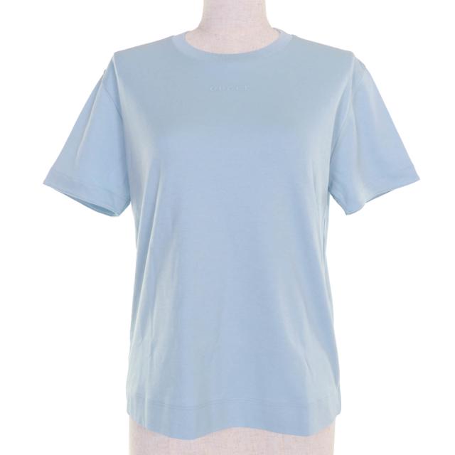 未使用品☆GUCCI グッチ 837965 コットン100％ ロゴ刺繍入り 半袖Ｔシャツ ライトブルー M 箱付き イタリア製 正規品 レディース