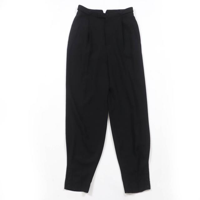 美品☆GIVENCHY ジバンシィ BW50AC10EG ウール100％  タックパンツ ジョーゼット パンツ ブラック 36 イタリア製 正規品 レディース
