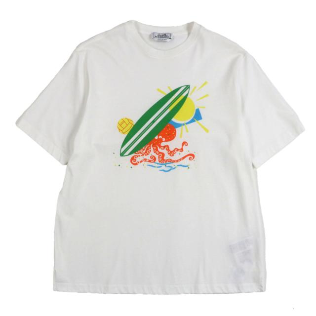 未使用品▼エルメス 23SS Poulp Watch プールプウォッチ サーフボードグラフィック クルーネック 半袖Ｔシャツ ホワイト S 正規品 メンズ